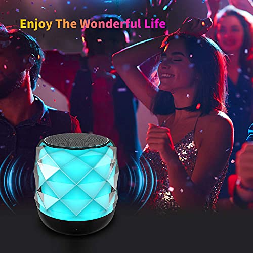 LENRUE Bluetooth Speaker, Small Mini Wireless Portable Speakers with Colorful Light, HiFi Sound, Long Playtime,Gift for Women Girls Kids Daughter Sister