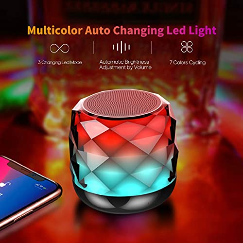 LENRUE Bluetooth Speaker, Small Mini Wireless Portable Speakers with Colorful Light, HiFi Sound, Long Playtime,Gift for Women Girls Kids Daughter Sister