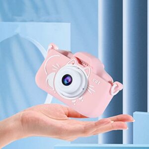 Yeahitch New Cat Cartoon Children's Camera Front and Rear Double Lens 20 Million Selfie Camera Parent-Child Gift Camera Christmas Puzzle Gift