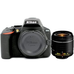 nikon 1576 d5600 dx-format digital slr with af-p dx nikkor 18-55mm f/3.5-5.6g vr lens, black (renewed)