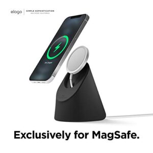 elago MS1 Charging Stand Compatible with MagSafe Charger - Premium Silicone Stand Compatible with iPhone 12, 13, 14 Series [Black] [Charging Cable Not Included]