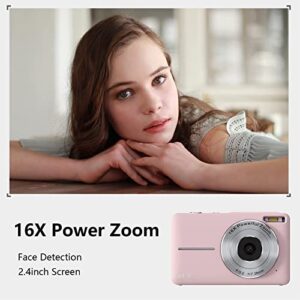 HD Camera 1080p with 2.5-inch TFT-LCD Screen, 16x Digital Zoom, Electronic Anti Shake Built-in Flash, Suitable for Gifts to Friends, Parents and Children