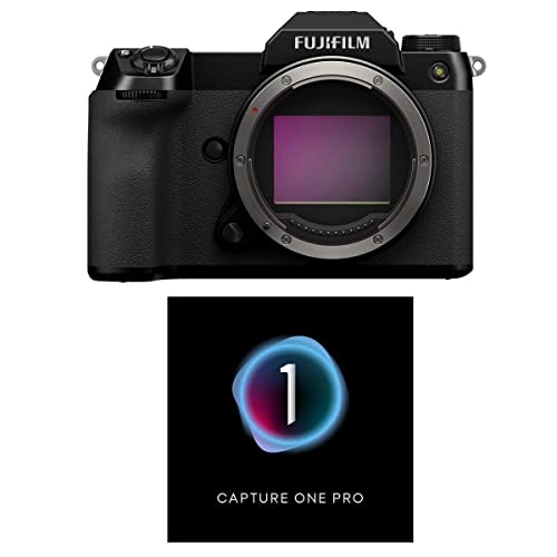 Fujifilm GFX50S II Mirrorless Digital Camera Body, Black with Capture One Pro Photo Editing Software