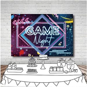 Art Studio 84" x 60" Game Night Birthday Theme Photography Backdrop Glow Neon Sleepover Slumber Prom Party Photo Background Game On Party Banner Cake Table Decor Photo Studio Gift Props