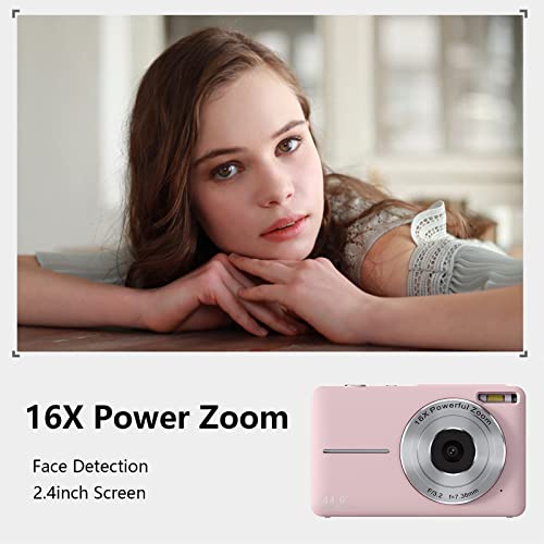 1080P HD Digital Camera Video Camera Small Camera, 2.5in LCD Display Screen, 32GB Micro SD Cards, 16X Digital Zoom, Kids Digital Camera for Girls Boys Adults