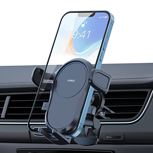 GVAVIY Car Phone Holder, 360°Rotatable Mobile Phone Holder, 2022 Upgraded Clip, Big Phones & Thick Case Friendly for Air Vent Hands Free Clip Cell Phone Holder Compatible with All Smartphones