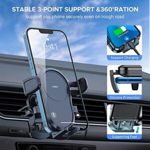 GVAVIY Car Phone Holder, 360°Rotatable Mobile Phone Holder, 2022 Upgraded Clip, Big Phones & Thick Case Friendly for Air Vent Hands Free Clip Cell Phone Holder Compatible with All Smartphones