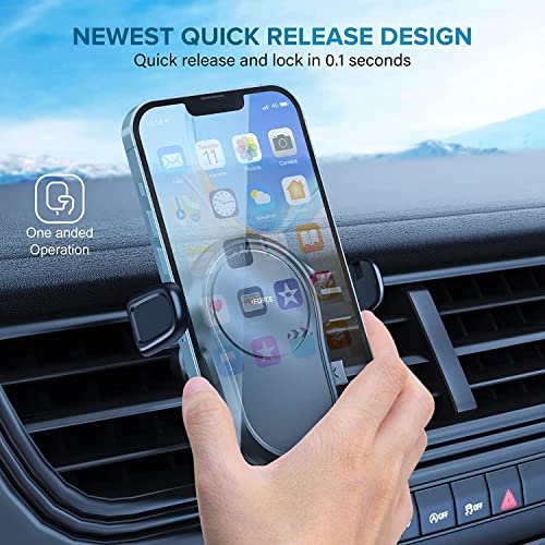 GVAVIY Car Phone Holder, 360°Rotatable Mobile Phone Holder, 2022 Upgraded Clip, Big Phones & Thick Case Friendly for Air Vent Hands Free Clip Cell Phone Holder Compatible with All Smartphones