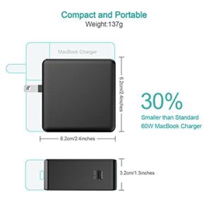 60W USB C Charger [GaN Tech], PD 3.0 Fast Wall Charger with Foldable Plug, Compatible with MacBook Air/Pro, iPad Air/Pro, iPhone 13 Pro Max, Switch, Galaxy, Pixel and More