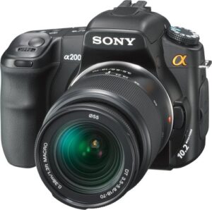 sony alpha a200k 10.2mp digital slr camera kit with super steadyshot image stabilization with 18-70mm f/3.5-5.6 lens