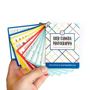 Photography Cheat Sheet Cards (Set of 2 Decks) - DSLR Camera Photography and Composition/Lighting Sets - Plastic Reference Cards | Snap Happy Mom (Bright)