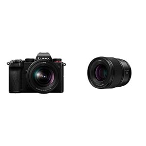 panasonic lumix s5 full frame mirrorless camera, 4k video recording, lumix s 20-60mm, dc-s5kk (black) + lumix s series camera lens, 50mm f1.8 l-mount interchangeable lens-mirrorless full frame cameras