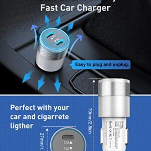 iPhone Car Charger [Apple MFi Certified],HOSOW 40W USB C Car Charger Dual Port PD Fast Charging Car Adapter with 2x Type C to Lightning Cable for iPhone 14 13 12 Pro Max/Mini/11/XS/XR/X/8 Plus/iPad/SE