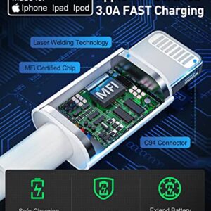 iPhone Car Charger [Apple MFi Certified],HOSOW 40W USB C Car Charger Dual Port PD Fast Charging Car Adapter with 2x Type C to Lightning Cable for iPhone 14 13 12 Pro Max/Mini/11/XS/XR/X/8 Plus/iPad/SE