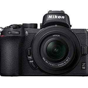 Nikon Z50 + Z DX 16-50mm + FTZ Mirrorless Camera Kit (209-point Hybrid AF, High Speed Image Processing, 4K UHD Movies, High Resolution LCD Monitor) VOA050K004