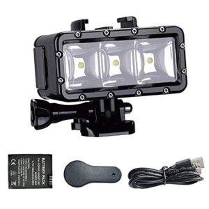 suptig high power dimmable waterproof led video light fill night light diving underwater light for gopro hero 11/hero 10/hero 9/hero8/hero7/hero6/hero5/5s/4/4s/3+/3/2 dji akaso cam