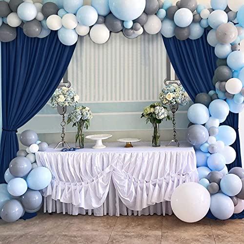 Hiasan Navy Blue Backdrop Curtains for Parties, Polyester Photography Backdrop Drapes for Family Gatherings, Wedding Decorations, 5ftx10ft, Set of 2 Panels