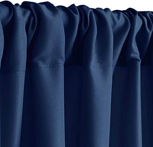 Hiasan Navy Blue Backdrop Curtains for Parties, Polyester Photography Backdrop Drapes for Family Gatherings, Wedding Decorations, 5ftx10ft, Set of 2 Panels