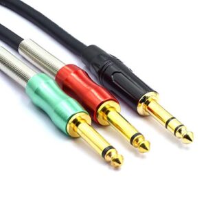 SiYear 10 FT Gold Plated 6.35mm 1/4 Inch Male TRS Stereo to Dual 6.35mm 1/4" Male Mono Y Splitter Audio Cable,Insert Cable TRS 1/4" to 2 x 6.35 TS 1/4" Patch Adapter(3M)