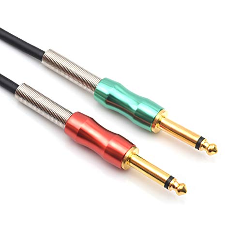 SiYear 10 FT Gold Plated 6.35mm 1/4 Inch Male TRS Stereo to Dual 6.35mm 1/4" Male Mono Y Splitter Audio Cable,Insert Cable TRS 1/4" to 2 x 6.35 TS 1/4" Patch Adapter(3M)