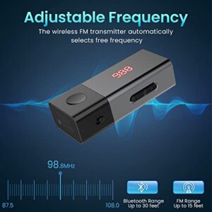 FM Transmitter, Wireless Car Radio Adapter Car Kit Car Kit FM Music Receiver with USB Charger for Phone(1 Pcs)