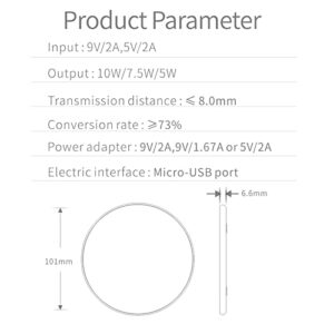 N/A Qi Wireless Charger+External Receiver for Samsung Galaxy A12 A22 A32 A42 A52 A72 4G 5G Black