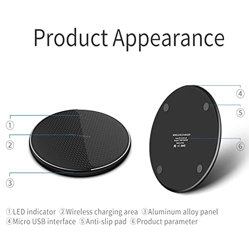 N/A Qi Wireless Charger+External Receiver for Samsung Galaxy A12 A22 A32 A42 A52 A72 4G 5G Black