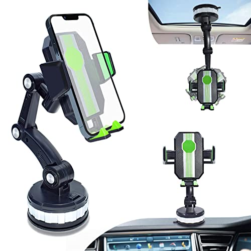 Car Phone Holder Mount, Suction Cup Phone Stand Strong Suction Phone Car Mount Universal Car Phone Holder for Truck Mountable on Dashboard Compatible with iPhone 14 13 12 Pro Max Samsung All Phones