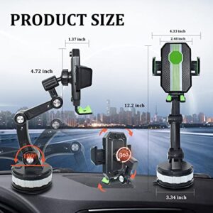 Car Phone Holder Mount, Suction Cup Phone Stand Strong Suction Phone Car Mount Universal Car Phone Holder for Truck Mountable on Dashboard Compatible with iPhone 14 13 12 Pro Max Samsung All Phones