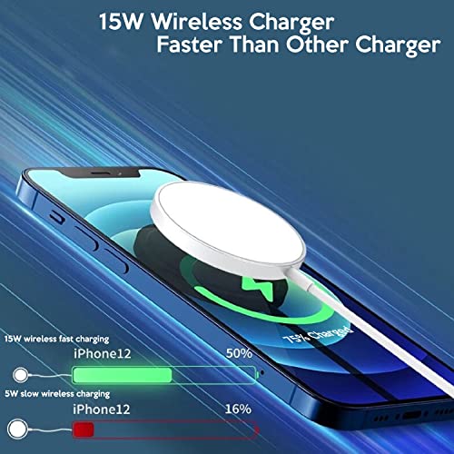 Magnetic Wireless Charger，3.3FT【Apple MFi Certified】15W Fast Wireless Charging Pad USB C Wireless Charger iPhone with 20W USB C Wall Charger Block for iPhone 14/Plus/13/12/Pro/Pro Max/Mini/AirPods Pro