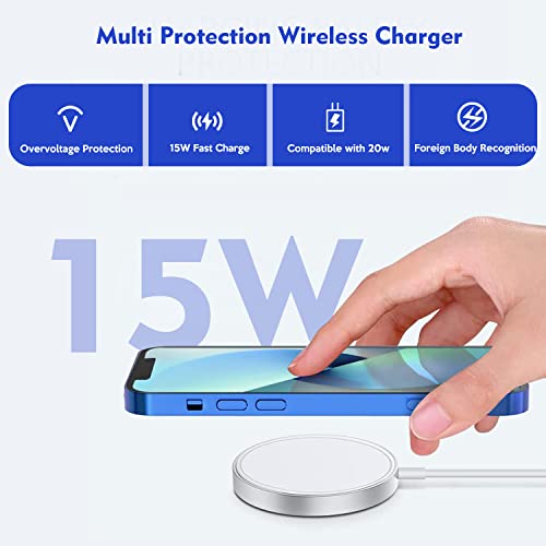 Magnetic Wireless Charger，3.3FT【Apple MFi Certified】15W Fast Wireless Charging Pad USB C Wireless Charger iPhone with 20W USB C Wall Charger Block for iPhone 14/Plus/13/12/Pro/Pro Max/Mini/AirPods Pro