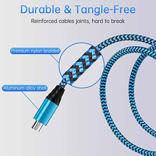 Android Phone Charger Cord Long Micro USB Charging Cable Data Transfer Fast Charging for Samsung Galaxy J8 J7 J6 J5 J4 J3 S7 S6,Moto E E5 E4 Plus/Play, G5 G5S G4 Plus/Play, G6 Play, Tablet, LG