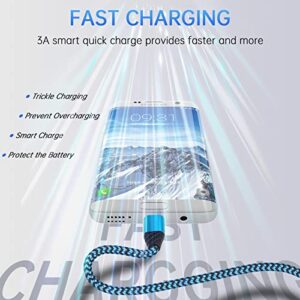 Android Phone Charger Cord Long Micro USB Charging Cable Data Transfer Fast Charging for Samsung Galaxy J8 J7 J6 J5 J4 J3 S7 S6,Moto E E5 E4 Plus/Play, G5 G5S G4 Plus/Play, G6 Play, Tablet, LG