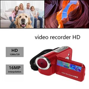 Digital Camera, Small Compact Video Recorder for Kids Adults Boys Girls Students, Rechargeable, Waterproof, 1080P, 16X Zoom, 16MP, 2 Inch Screen, Best (Red)