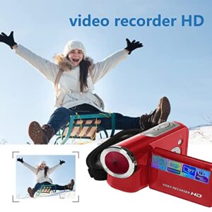 Digital Camera, Small Compact Video Recorder for Kids Adults Boys Girls Students, Rechargeable, Waterproof, 1080P, 16X Zoom, 16MP, 2 Inch Screen, Best (Red)