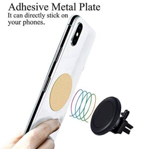 ACKLLR 16 Pieces Phone Car Mount Metal Plate with Adhesive for Magnetic Cradle-Less Mount,Cell Phone, GPS and Tablet Holder, 8 Rectangular and 8 Round, Black, Silver, Gold, Rose Gold