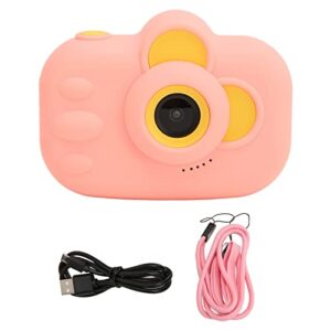 hidyliu 1080p kids digital camera – 2inch kids camera cute cartoon design hd digital children selfie camera for birthday (pink)