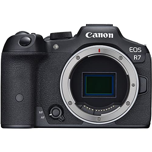 Canon EOS R7 Mirrorless Camera (5137C002) + Sony 64GB Tough SD Card + Bag + Card Reader + Flex Tripod + Hand Strap + Memory Wallet + Cap Keeper + Cleaning Kit (Renewed)