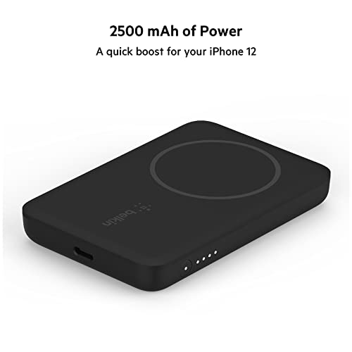 Belkin Wireless Power Bank w/MagSafe Compatible 7.5W Wireless Charging - Portable Magnetic Charging Bank - Compatible w/iPhone 14, 14 Plus, 14 Pro, 14 Pro Max, 13, 13 Mini, AirPods & More - Black