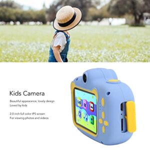 1080P 2inch Kids Camera Cute Cartoon Design HD Digital Children Selfie Camera for Birthday (Blue)