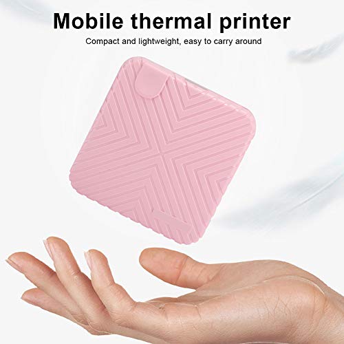 Gaeirt Sticker Printer, Mini Portable Wireless Bluetooth Thermal Printer, 203dpi 58mm Photo Printing Portable Pocket Printer Smartphone Photo Printer(Pink)