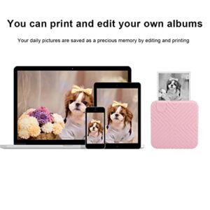 Gaeirt Sticker Printer, Mini Portable Wireless Bluetooth Thermal Printer, 203dpi 58mm Photo Printing Portable Pocket Printer Smartphone Photo Printer(Pink)