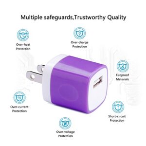 Wall Charger 5Pack, Home Travel USB Power Adapter Wall Charger Plug Charging Block Cube for iPhone 14 13 12 11 Pro Max/10/SE/Xs/XR/X/8/7/6/6S Plus,Samsung Galaxy S21 S20 S10 A12 A32,LG,Kindle,Android