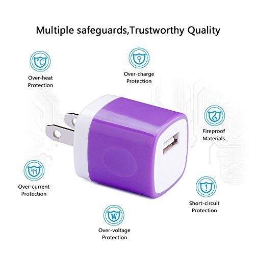 Wall Charger 5Pack, Home Travel USB Power Adapter Wall Charger Plug Charging Block Cube for iPhone 14 13 12 11 Pro Max/10/SE/Xs/XR/X/8/7/6/6S Plus,Samsung Galaxy S21 S20 S10 A12 A32,LG,Kindle,Android