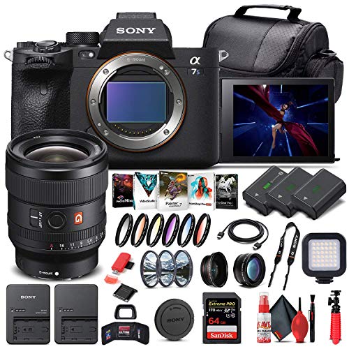 Sony Alpha a7S III Mirrorless Digital Camera (Body Only) (ILCE7SM3/B) + Sony FE 24mm Lens + 64GB Memory Card + 2 x NP-FZ-100 Battery + Corel Photo Software + Case + External Charger + More (Renewed)