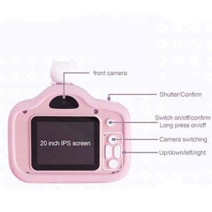 FITORON Children's HD Front and Rear Double Shot 2000w Mini 2.0 Inch Video Camera Game Music All-in-one Camera with 32GB Memory Card