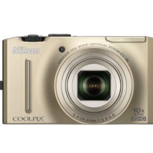 Nikon Coolpix S8100 12.1 MP CMOS Digital Camera with 10x Zoom-Nikkor ED Lens and 3.0-Inch LCD (Gold)