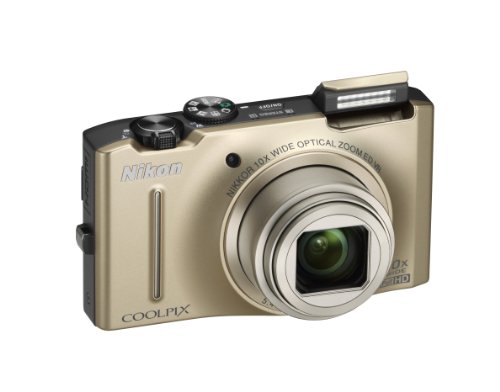 Nikon Coolpix S8100 12.1 MP CMOS Digital Camera with 10x Zoom-Nikkor ED Lens and 3.0-Inch LCD (Gold)