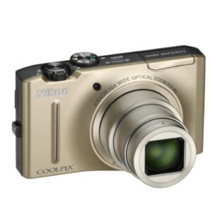 Nikon Coolpix S8100 12.1 MP CMOS Digital Camera with 10x Zoom-Nikkor ED Lens and 3.0-Inch LCD (Gold)