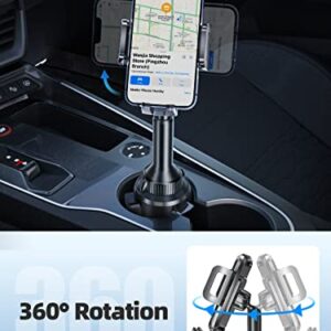 Cup Holder Phone Mount TOPGO Cup Holder Phone Holder for Car with Telescopic Adjustable Neck [Big Phone Friendly & Super Stable] Automobile Smart Phone Cradle for iPhone 14 Pro Max Samsung S23 Ultra